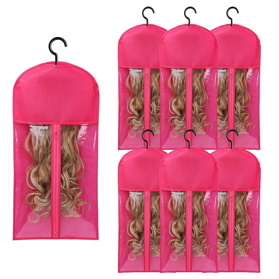 3/6Pcs Long Hair Extensions Storage Bag Non-Woven Dust Proof Wigs ...