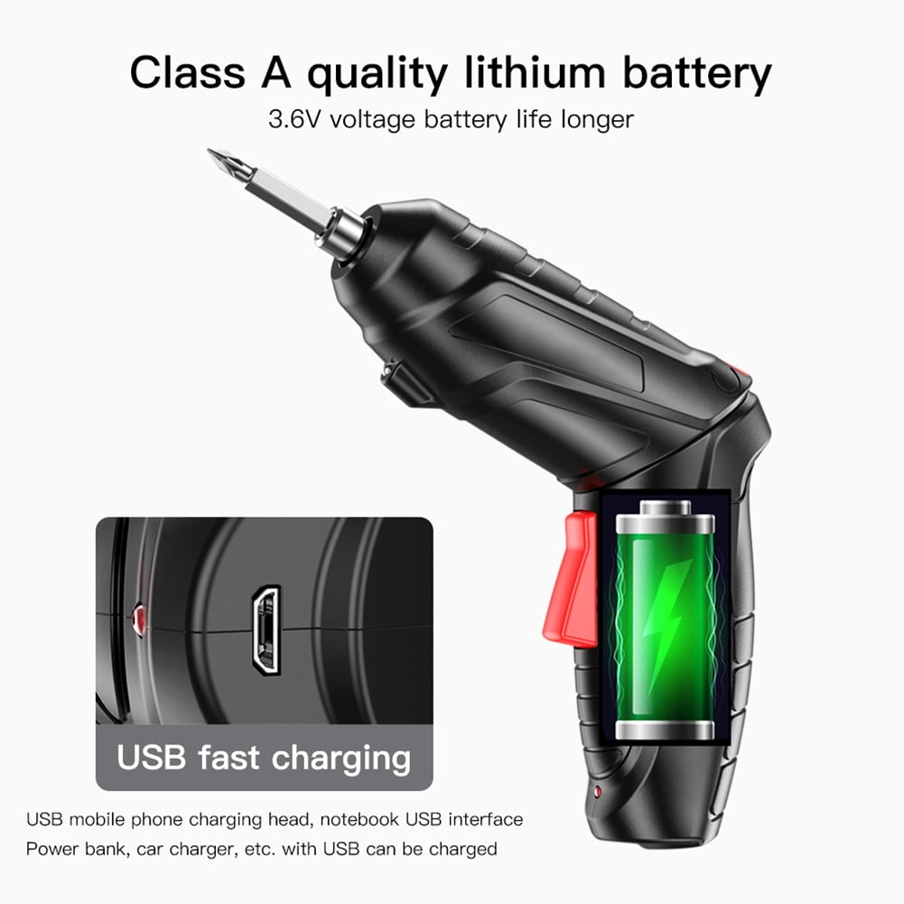 3.6V 1800mAH Cordless Electric Screwdriver 50rpm 3.5Nm Electric Drill ...