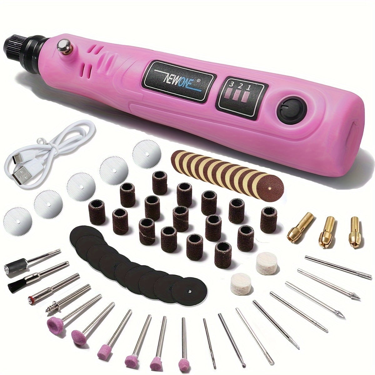 3.6V DIY Mini Electric Rotary Tool, 3 speed and USB charging with 86pcs accessories, Cordless ...