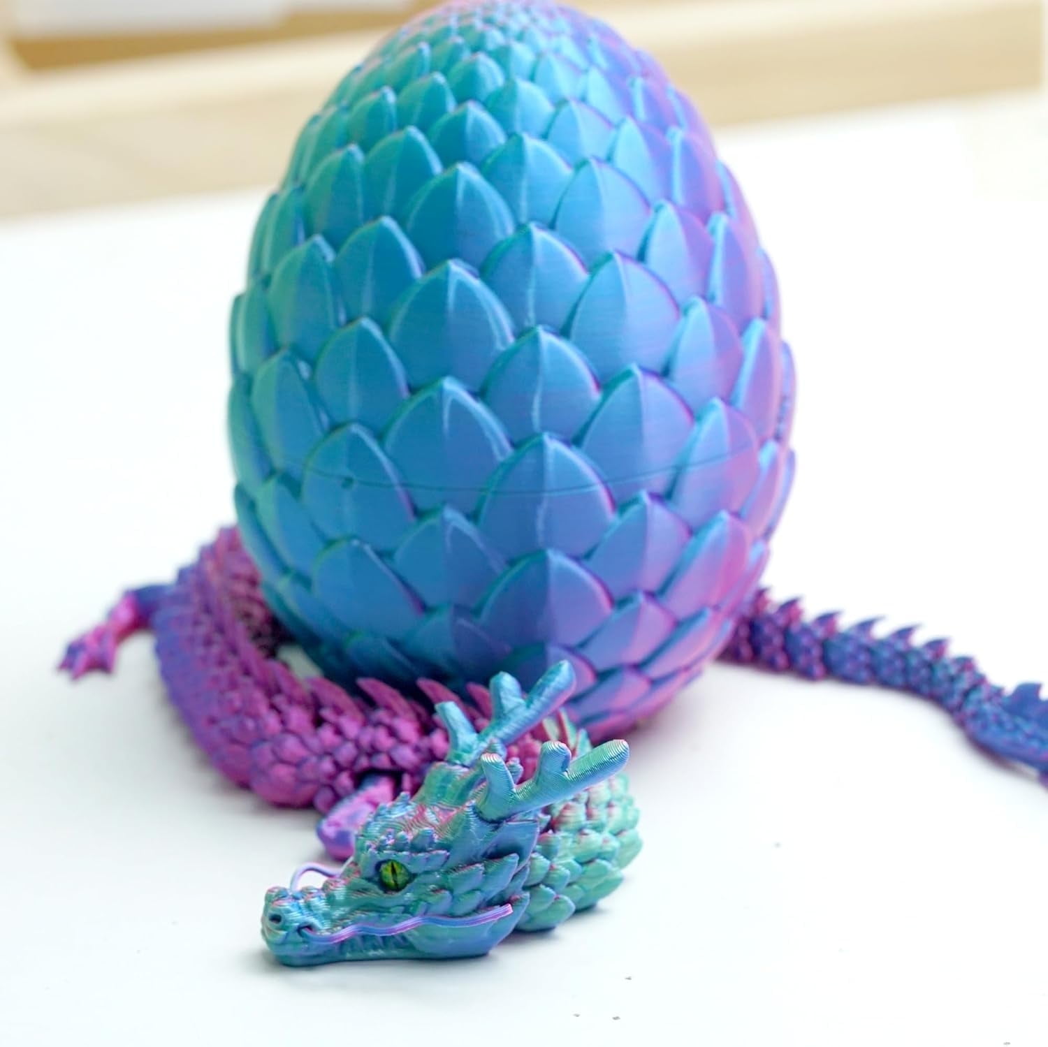 3.6inch 3D Printed Dragon Scale Egg Models,Flexible Joint Animal ...
