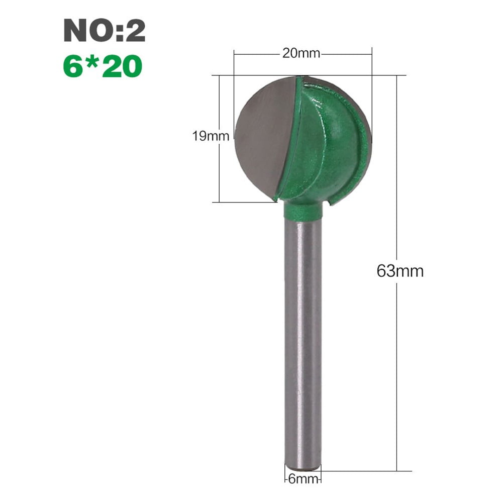3 6Mm Shank Ball Round Carving Bit Router Bit Woodworking Engraving For ...