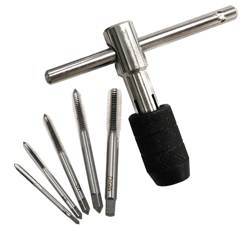 3-6mm T-shaped Tap Wrench 5pc Hand Tap M3-M8 Tapping Screwdriver Wrench ...