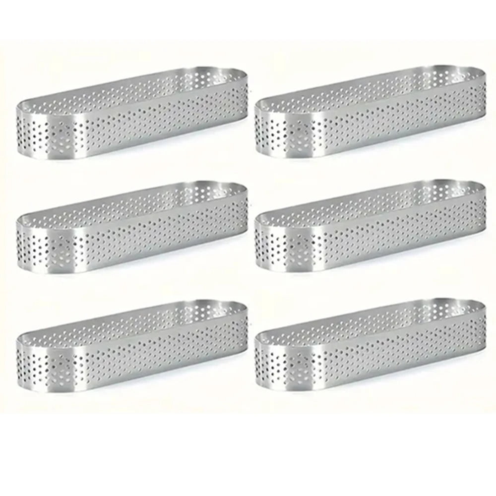 3/6pcs Oval Muffin Tart Rings 304 Stainless Steel Porous Tart Ring ...