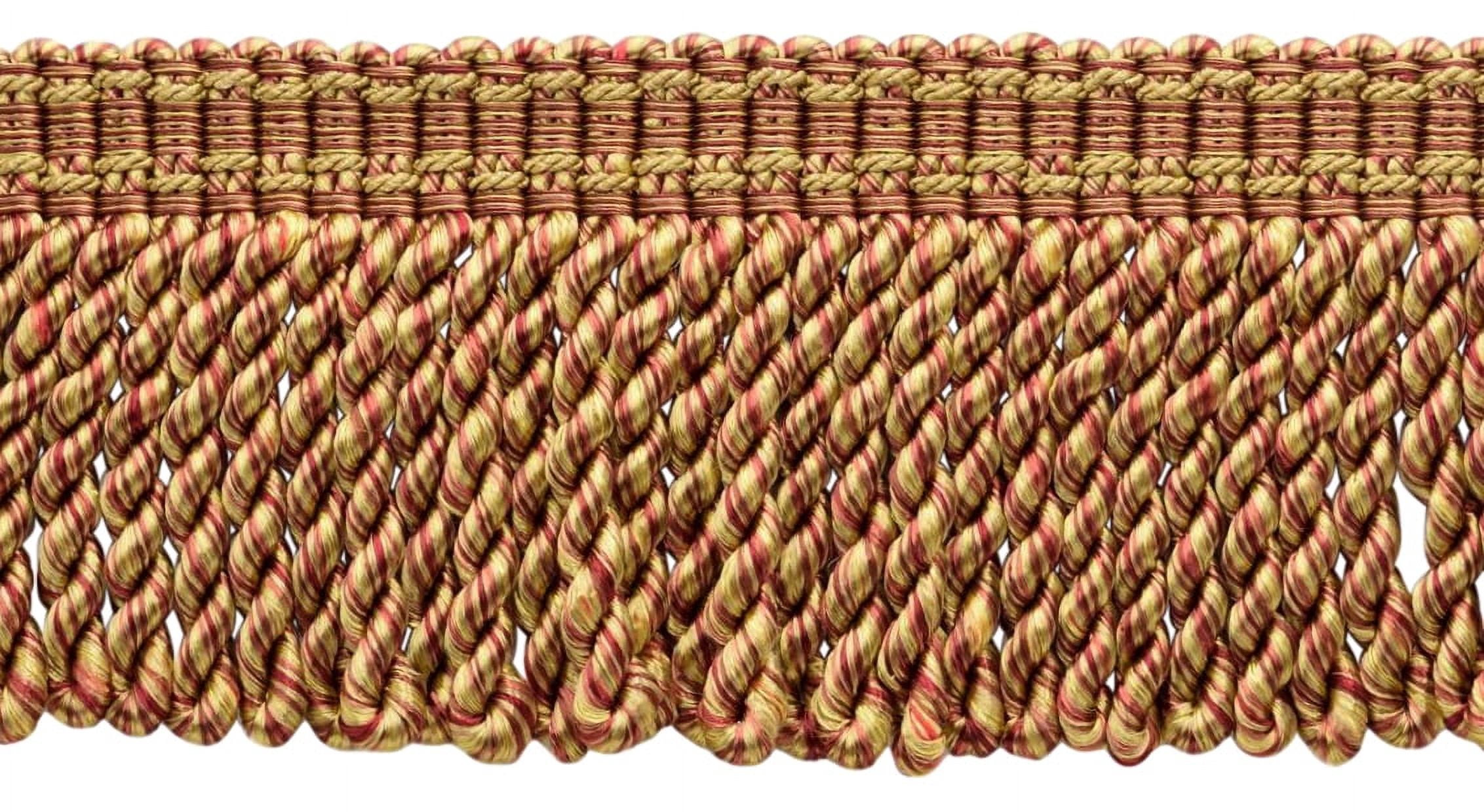 3" (7.5cm) Bullion Fringe Trim with Fancy Woven Gimp Header # BFMLT3WVN ...