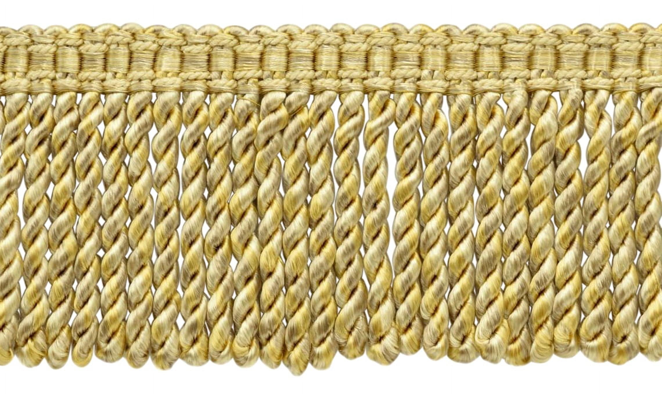 3" (7.5cm) Bullion Fringe Trim with Fancy Woven Gimp Header # BFMLT3WVN ...