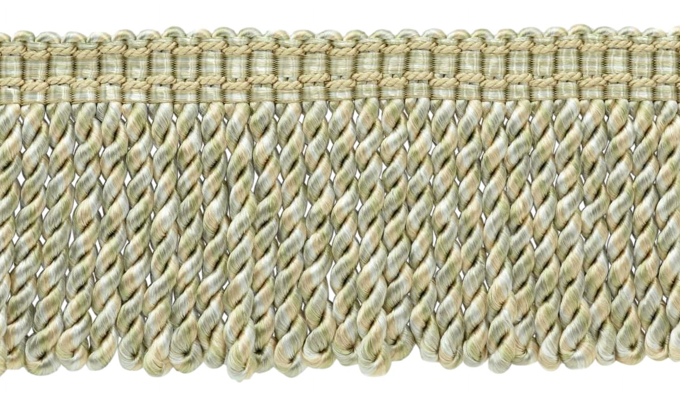 3" (7.5cm) Bullion Fringe Trim with Fancy Woven Gimp Header # BFMLT3WVN ...