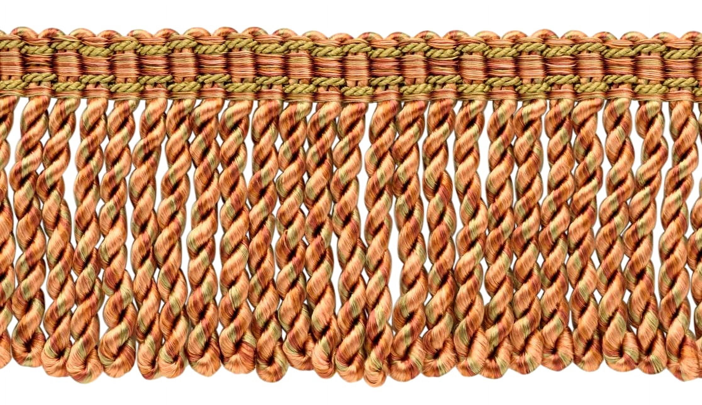 3" (7.5cm) Bullion Fringe Trim with Fancy Woven Gimp Header # BFMLT3WVN ...