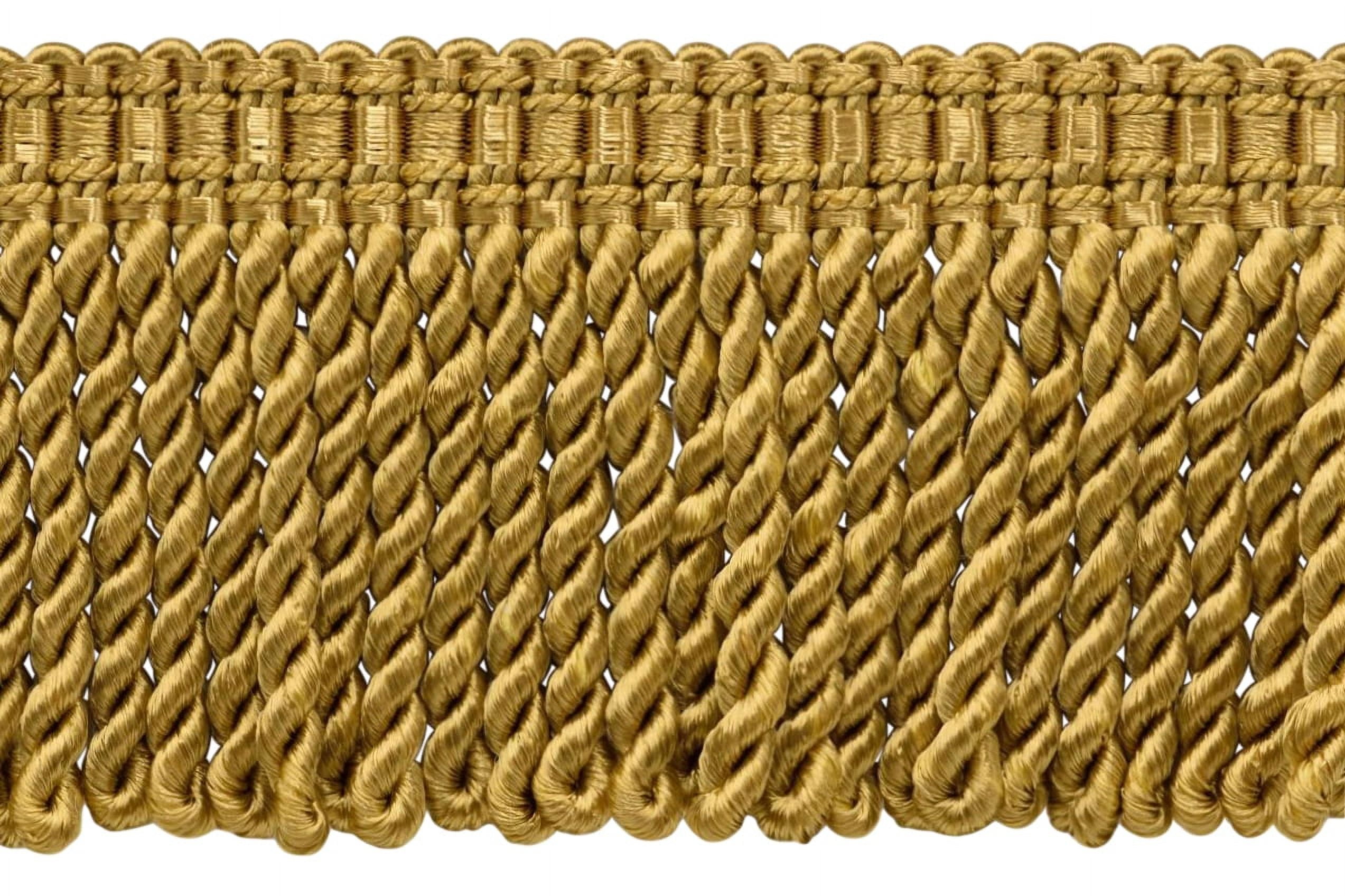 3" (7.5cm) Fancy Solid Woven Gimp Header Satiny Bullion Fringe Trim ...