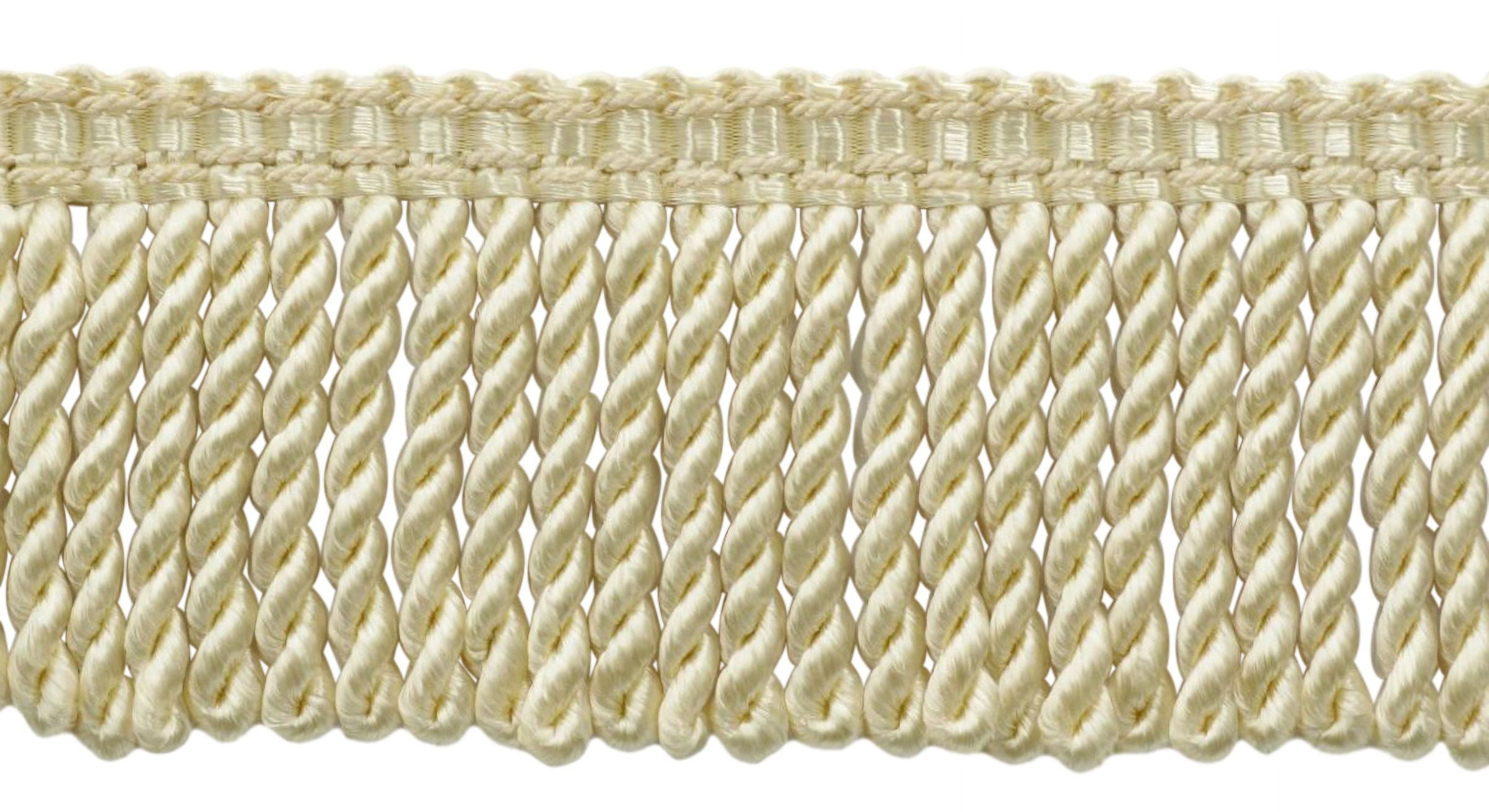 3" (7.5cm) Fancy Solid Woven Gimp Header Satiny Bullion Fringe Trim ...