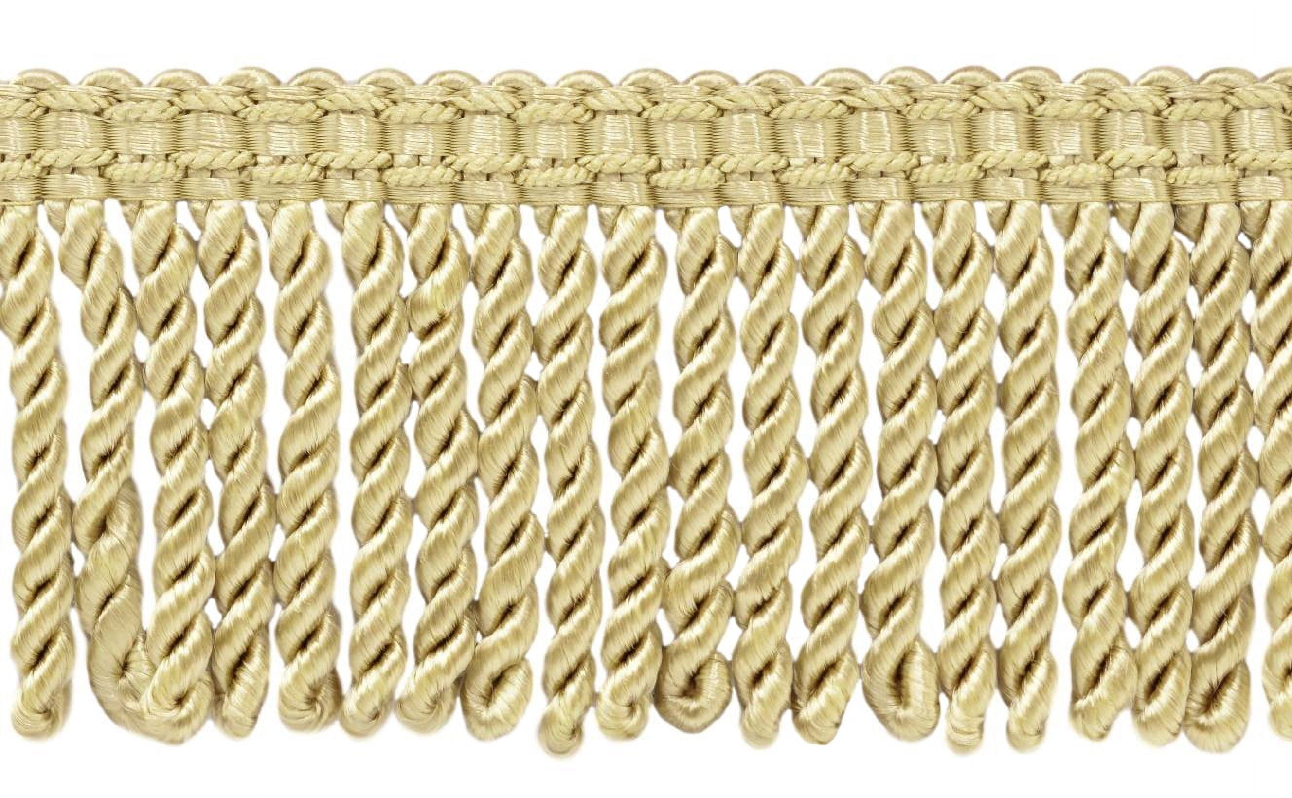 3" (7.5cm) Fancy Solid Woven Gimp Header Satiny Bullion Fringe Trim ...