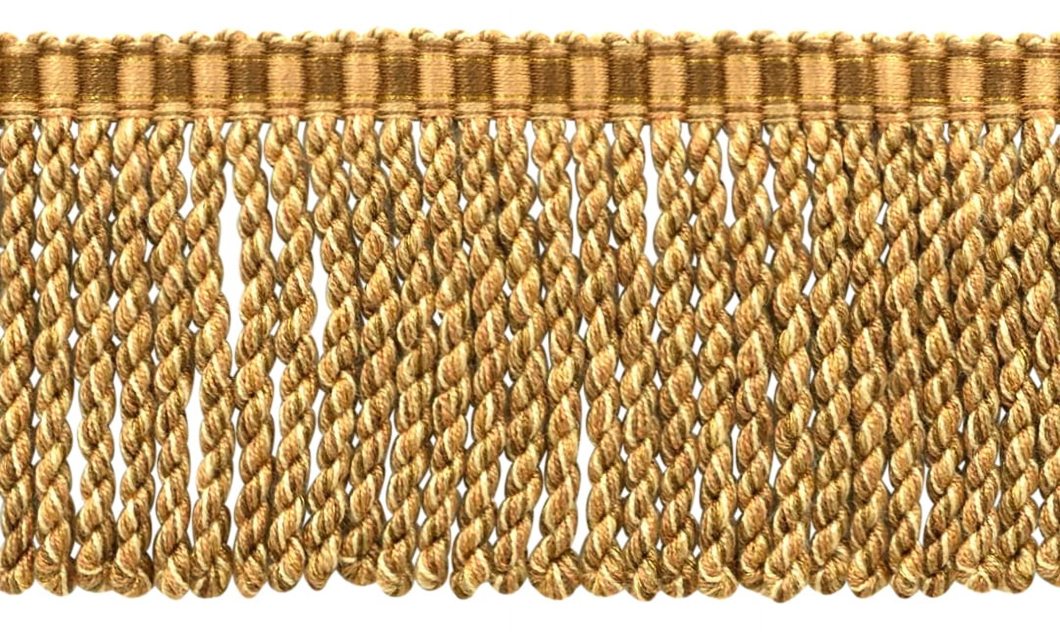 3" (7.5cm) Marrakesh Collection Bullion Fringe Trim with Fancy Woven ...
