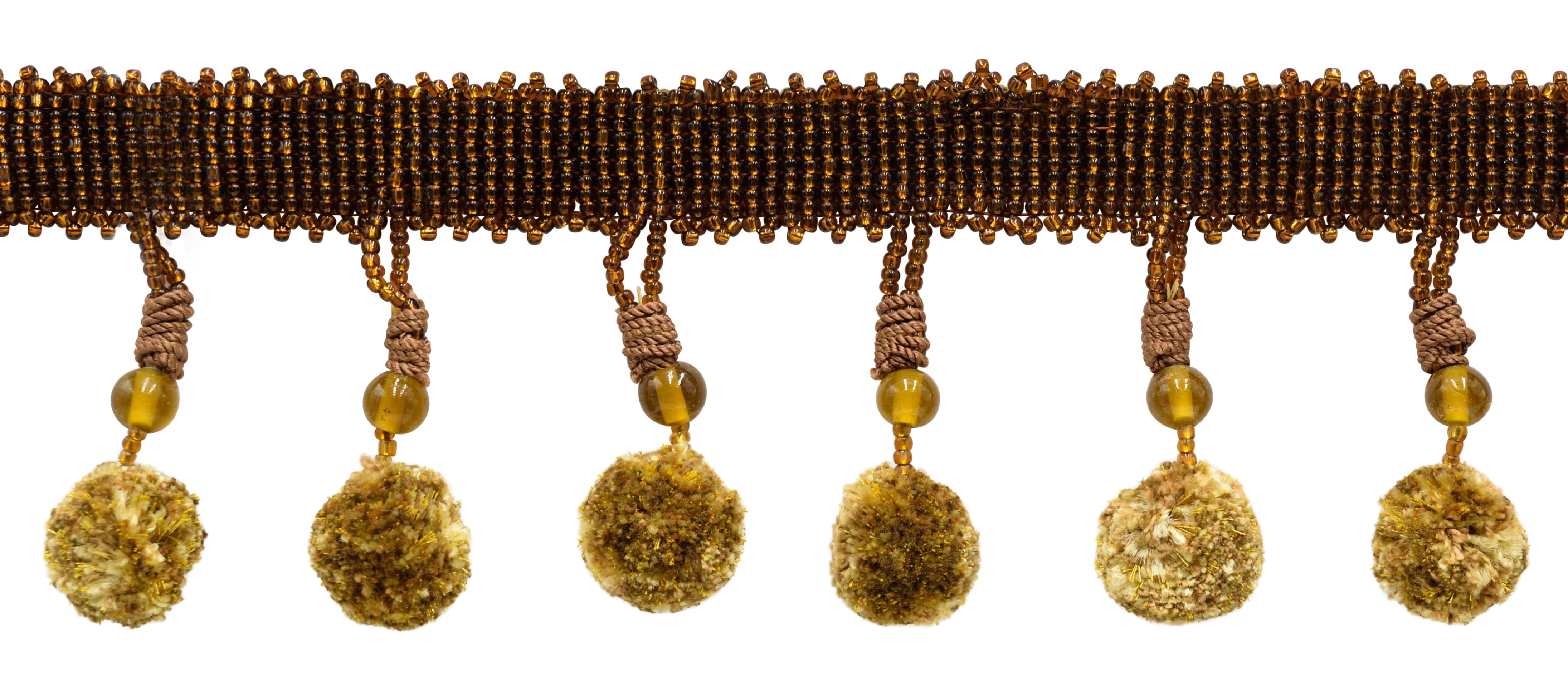 3" (7.5cm) Marrakesh Collection Glass Beaded Tassel Fringe Trim with ...