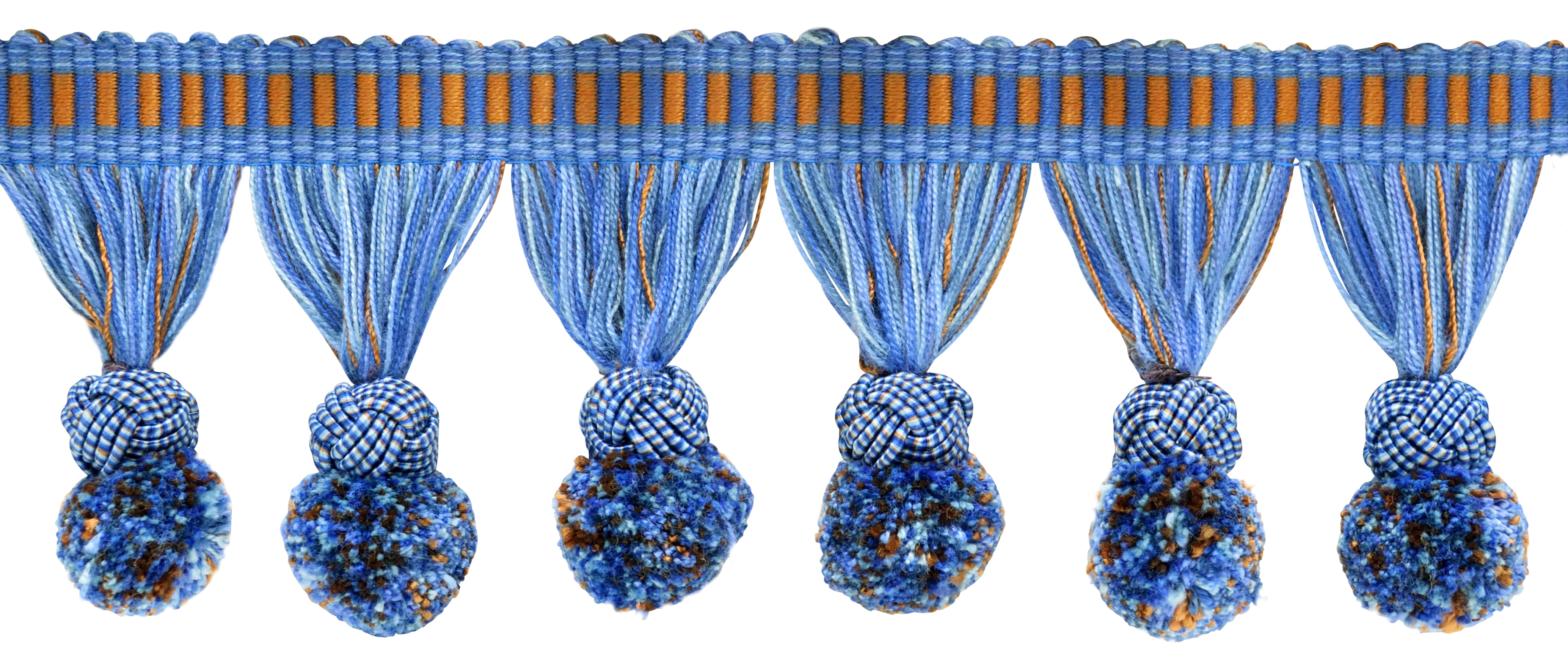 3" (7.5cm) Marrakesh Collection Pompom Tassel Fringe Trim with Fancy ...
