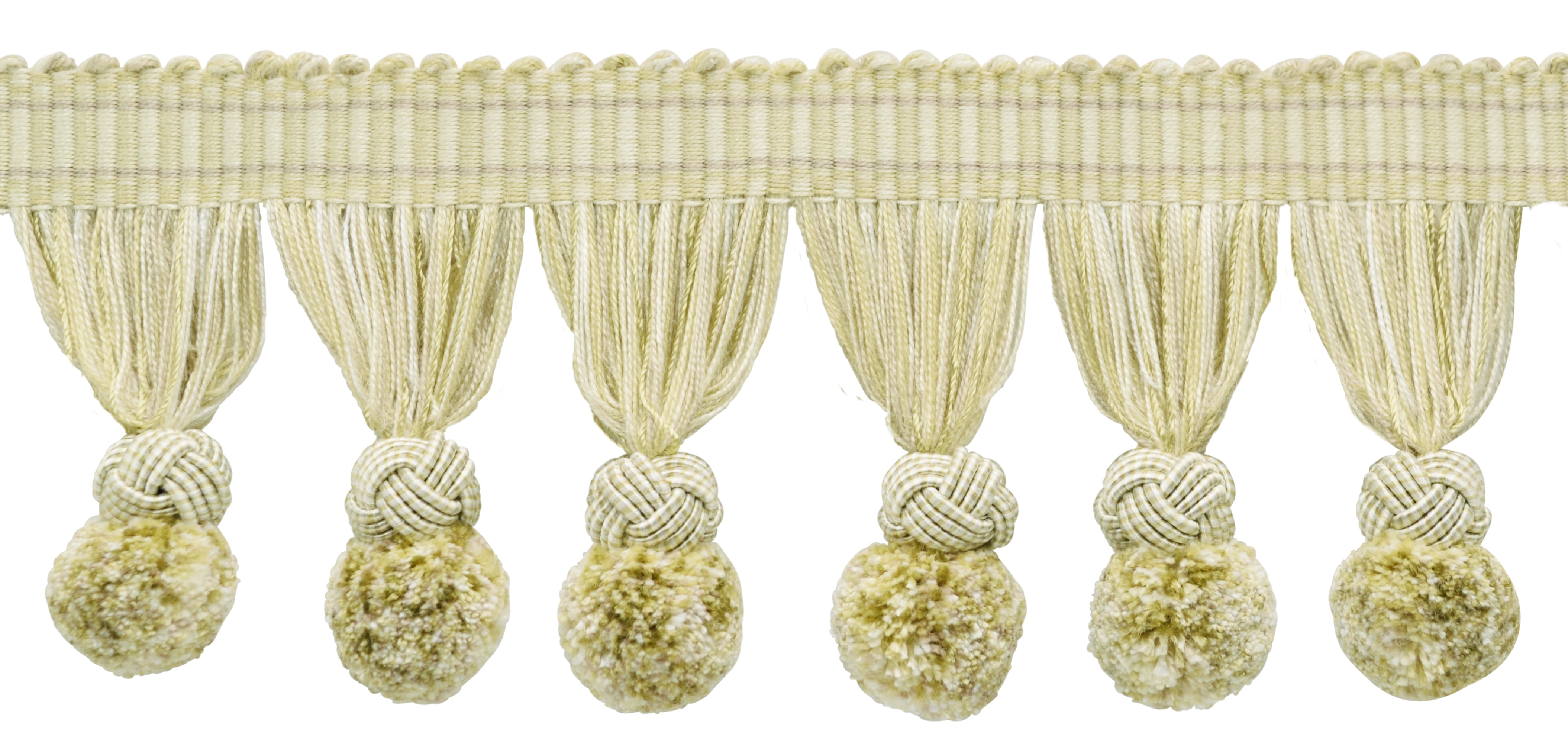 3" (7.5cm) Marrakesh Collection Pompom Tassel Fringe Trim with Fancy ...