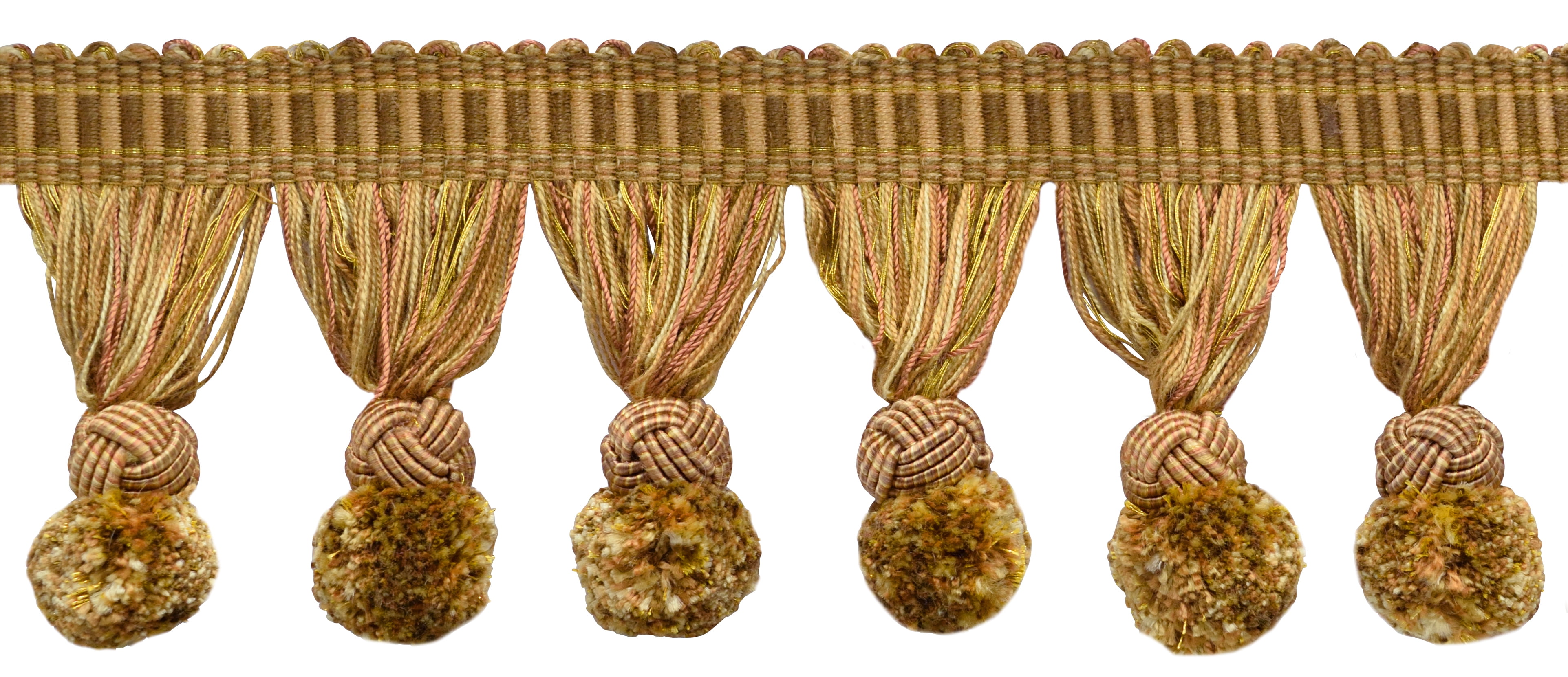 3" (7.5cm) Marrakesh Collection Pompom Tassel Fringe Trim with Fancy ...