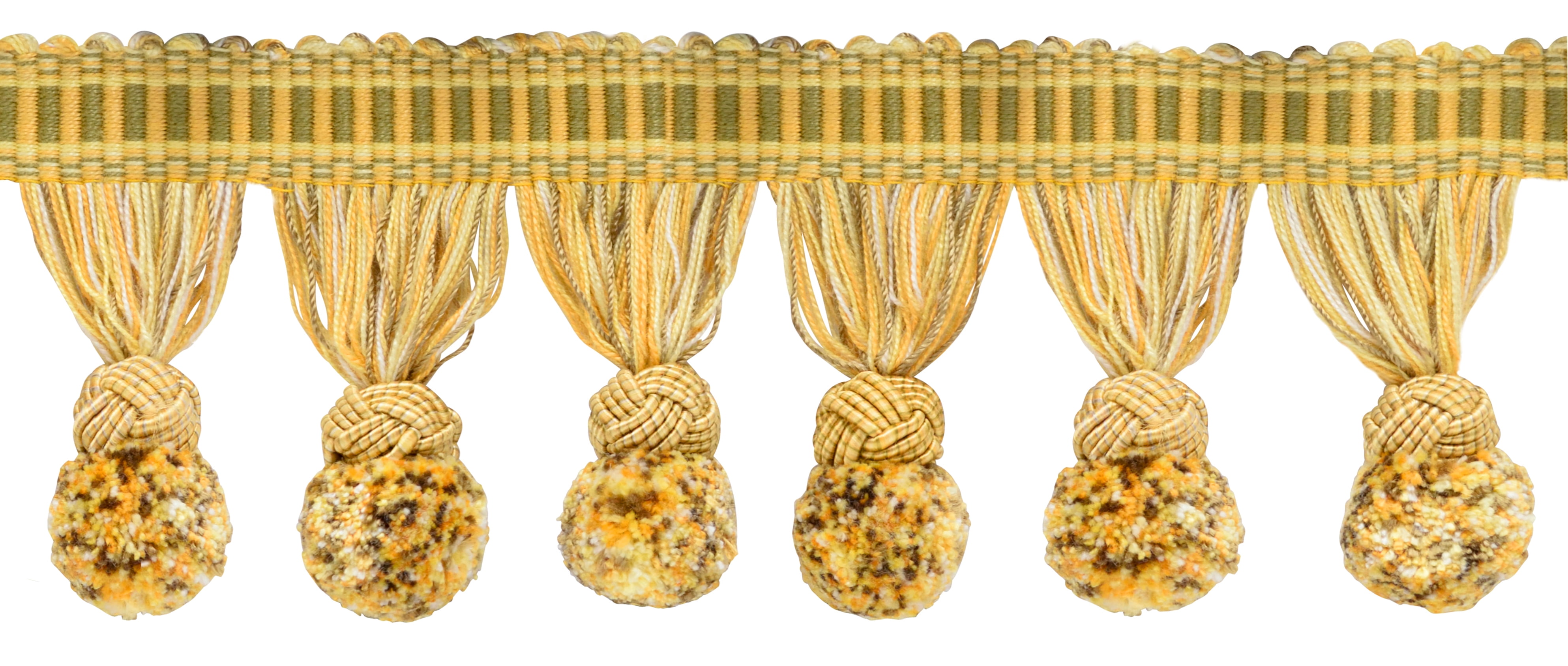 3" (7.5cm) Marrakesh Collection Pompom Tassel Fringe Trim with Fancy ...