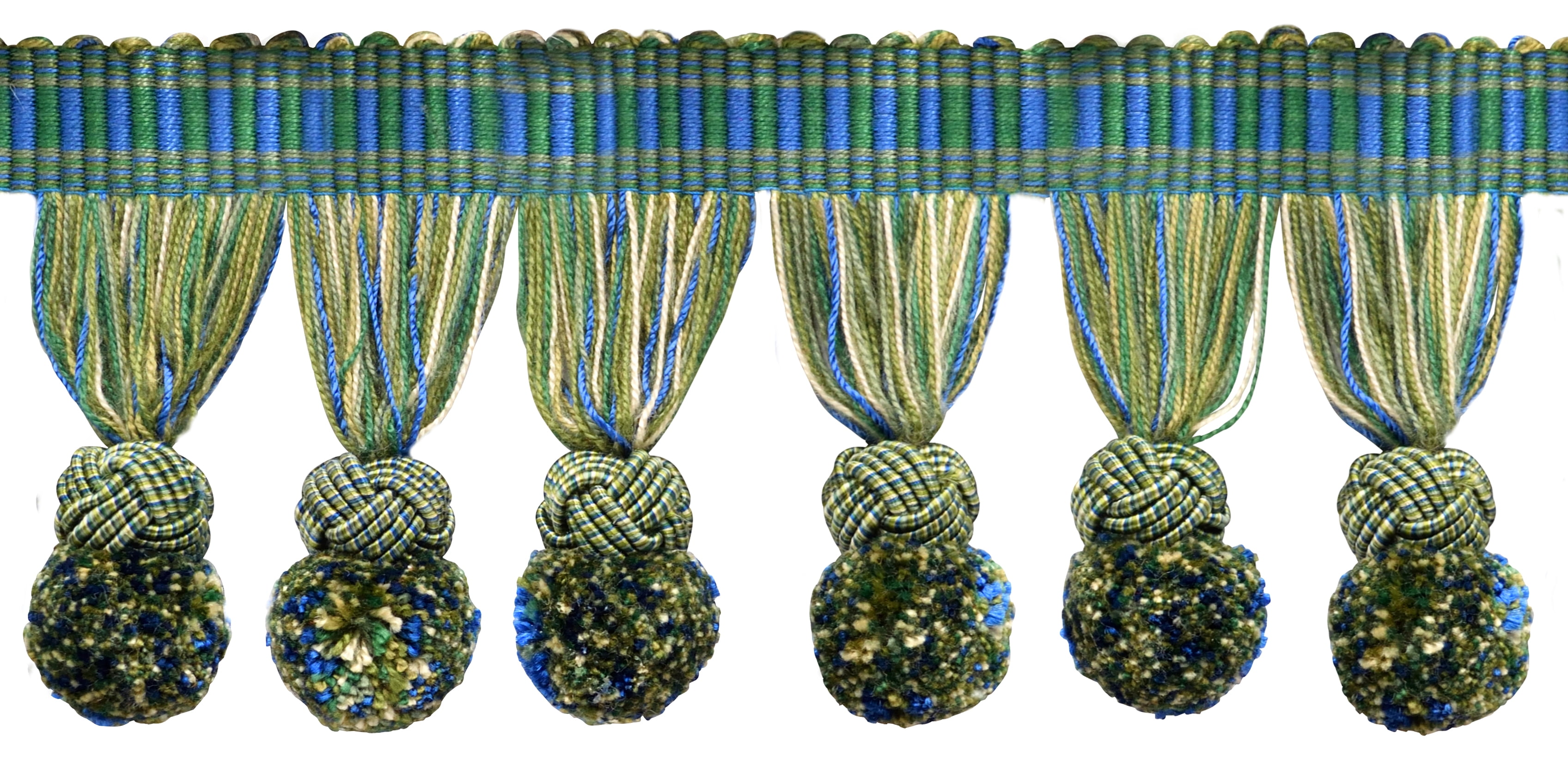 3" (7.5cm) Marrakesh Collection Pompom Tassel Fringe Trim with Fancy ...