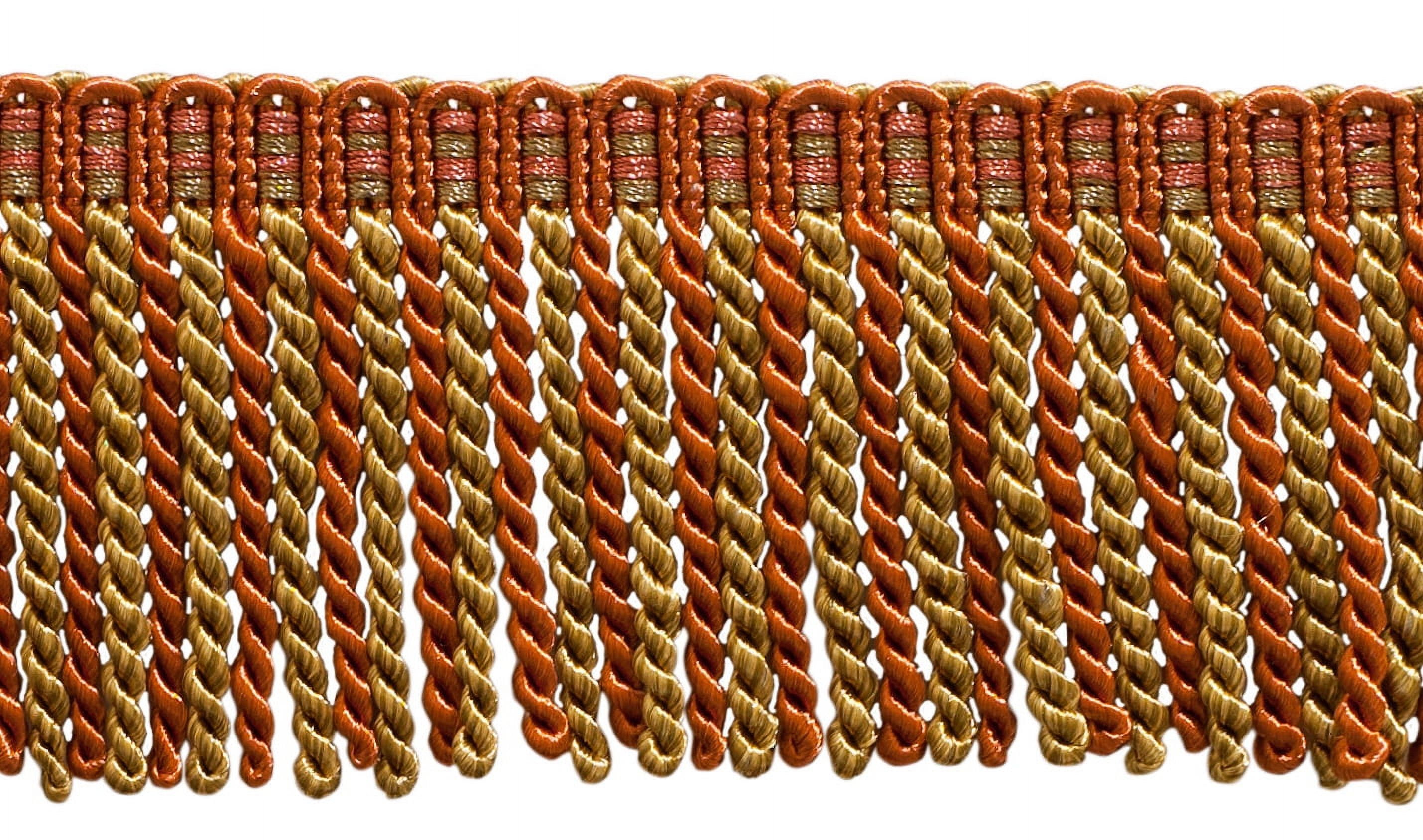3" (7.5cm) Noblesse Collection Bullion Fringe Trim with Fancy Knitted ...