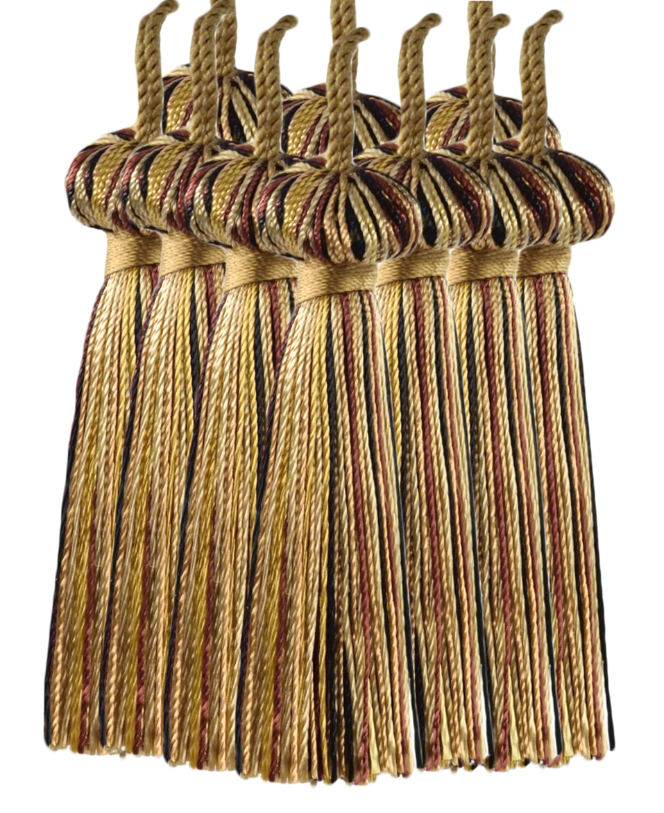 3" (7.5cm) Small Bell Tassel | Craft Tassel # BT3,, Biscotti Beige #PR16 (Dark Beige, Dark Red ...