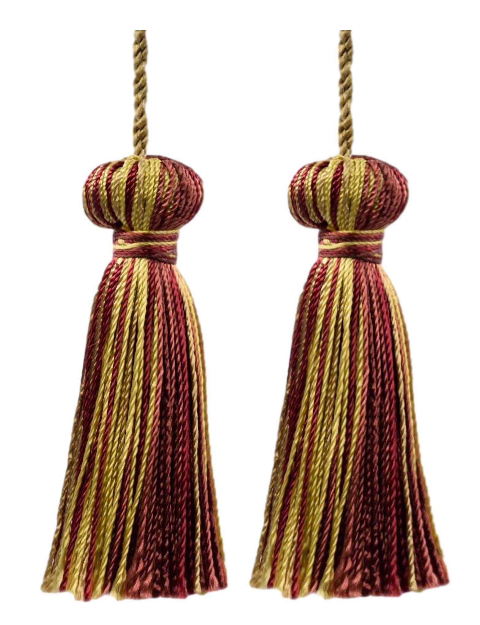 3" (7.5cm) Small Bell Tassel | Craft Tassel # BT3,, Bistro Beige #PR02 (Golden Beige, Wine Red ...