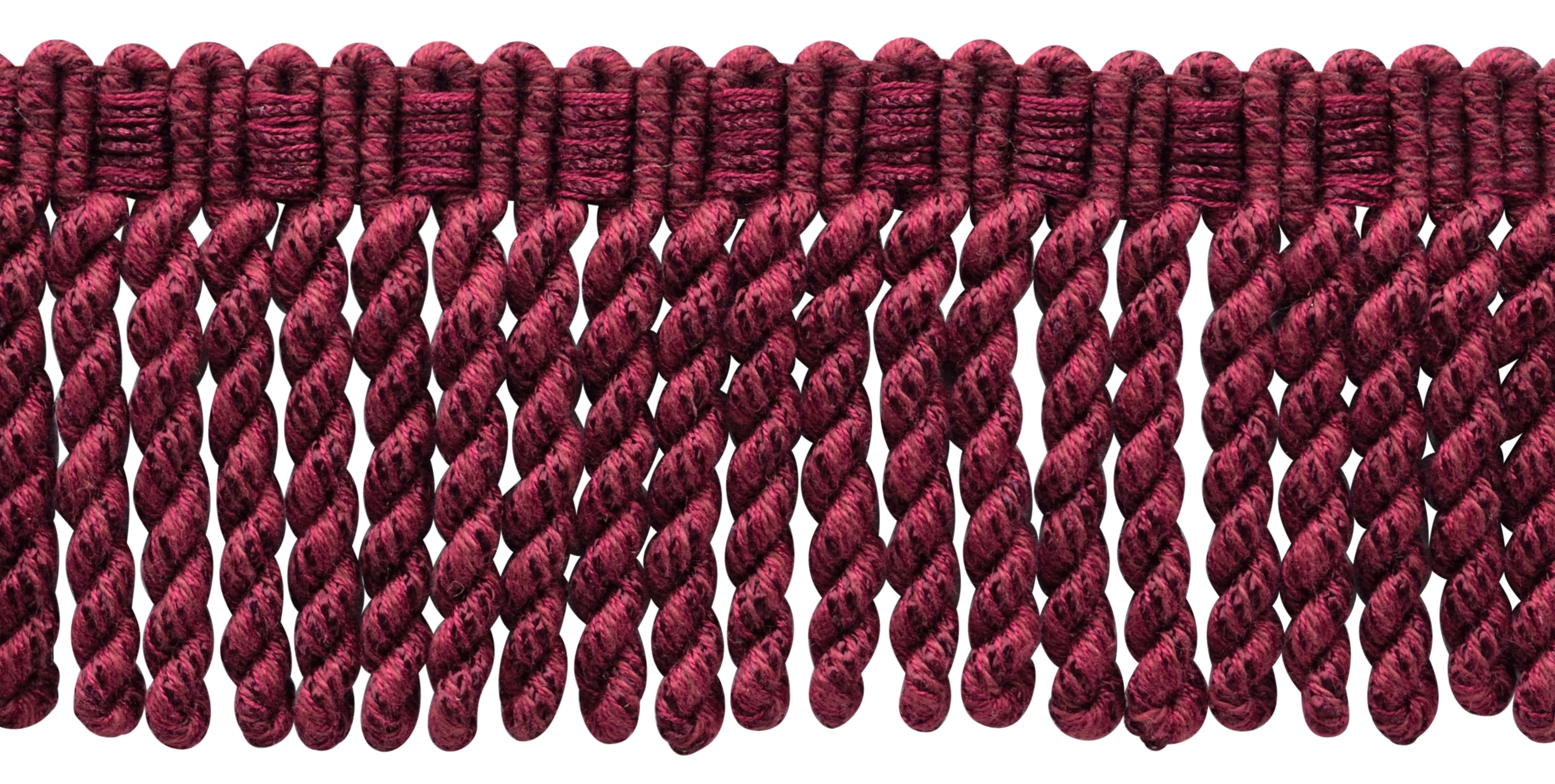 3" (7.5cm) Solid Woven Bullion Fringe Trim # BFS3,, Dark Wine Red #E10 ...