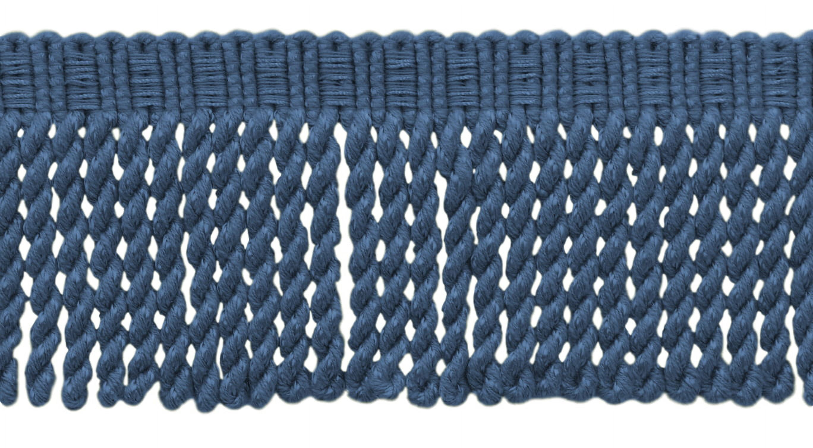 3" (7.5cm) Solid Woven Bullion Fringe Trim # BFS3,, French Blue #M45 ...