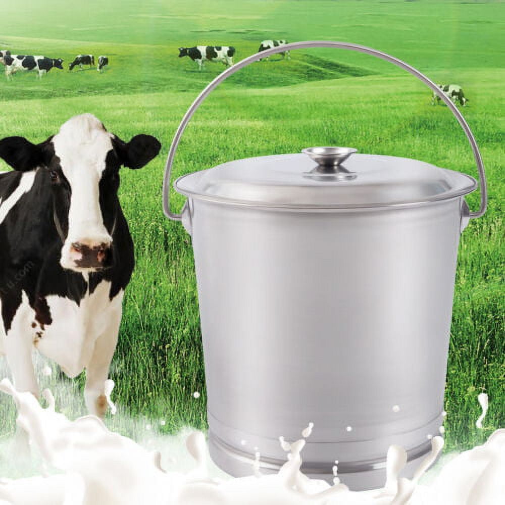3.7 Gallon Milk Can Tote Jug with Sealed Lid 14L Stainless Steel Milk ...