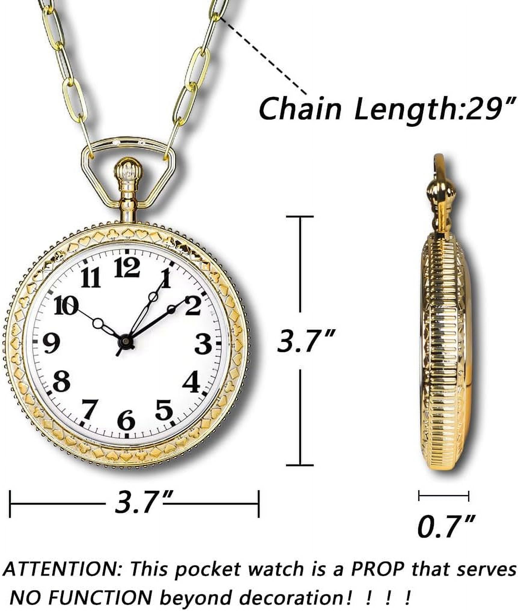 3.7 Inches Diameter Gold Prop Pocket Watch for Red Halloween Cosplay ...