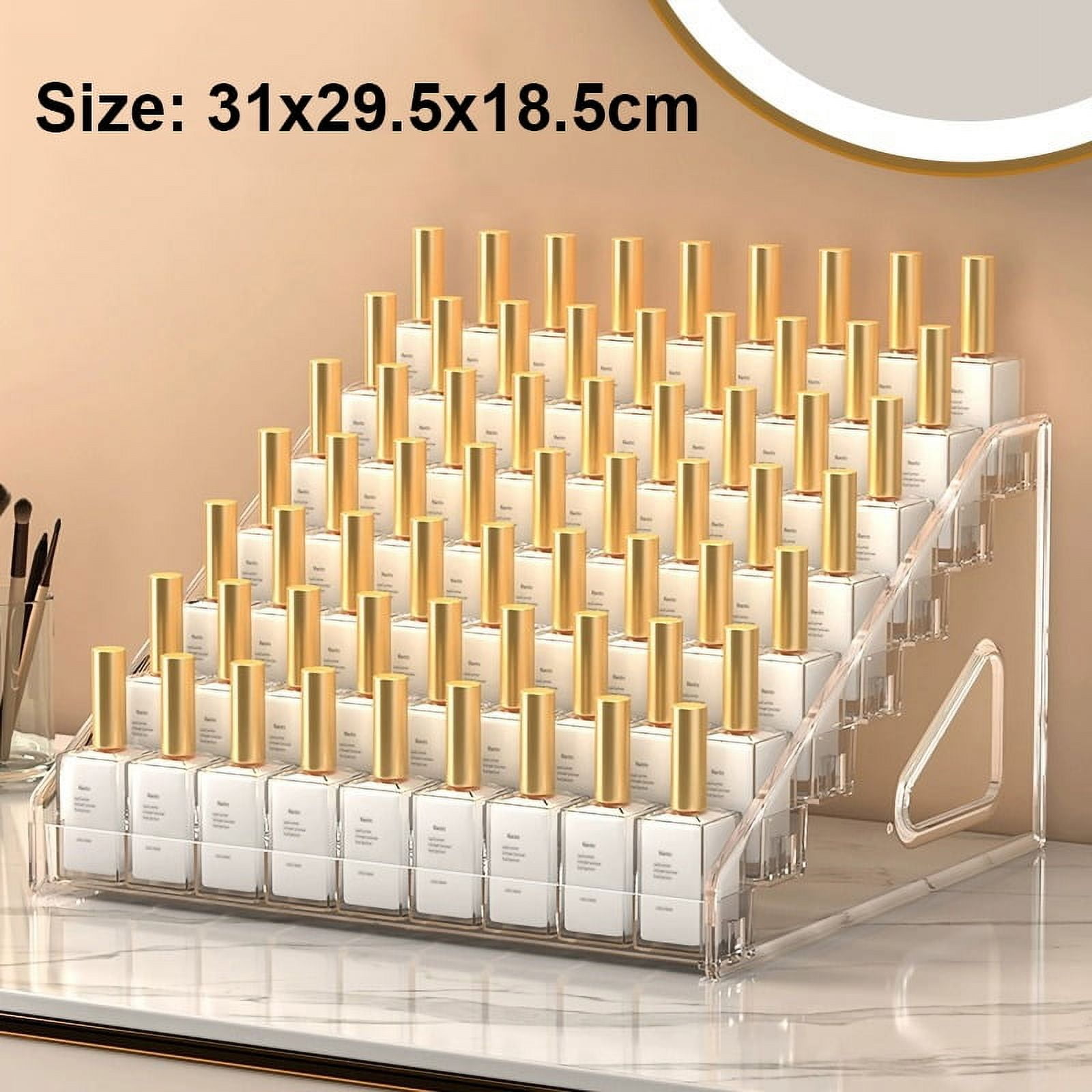 3-7 Tiers Clear Display Stand Nail Polish Cosmetic Showcase Eyeshadow ...