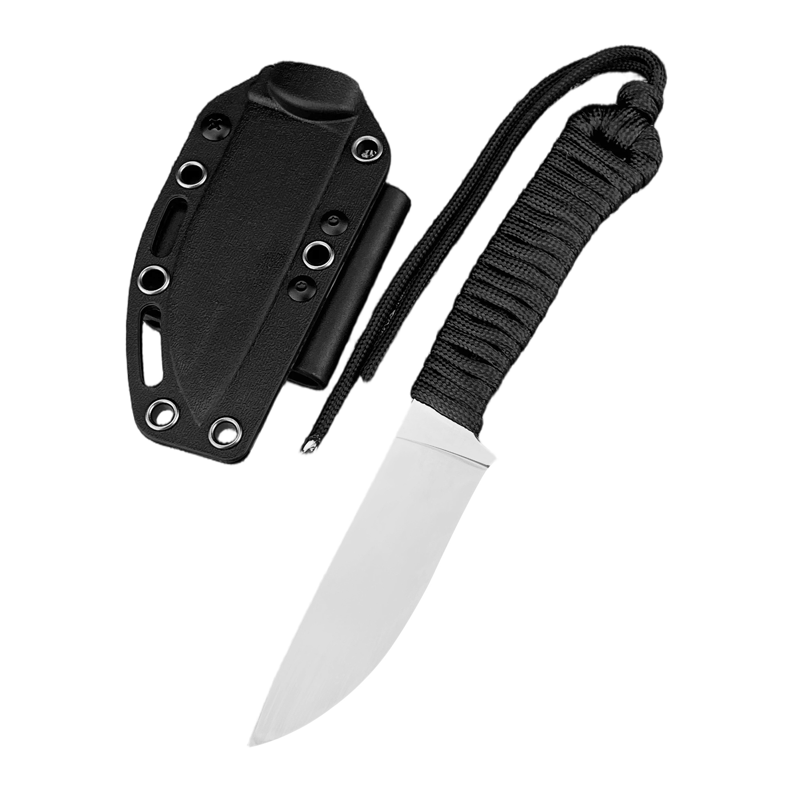 3.74'' 440C Fixed Blade Multi-Purpose Knife - Nylon Cord Handle and ...