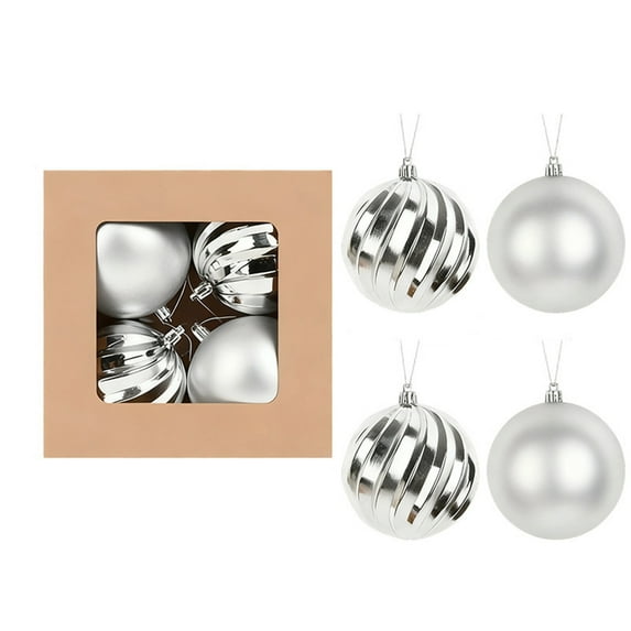 3.74in4pcs Christmas Balls Christmas Decorations Boxed Balls Plastic Balls Hanging Ornaments ...