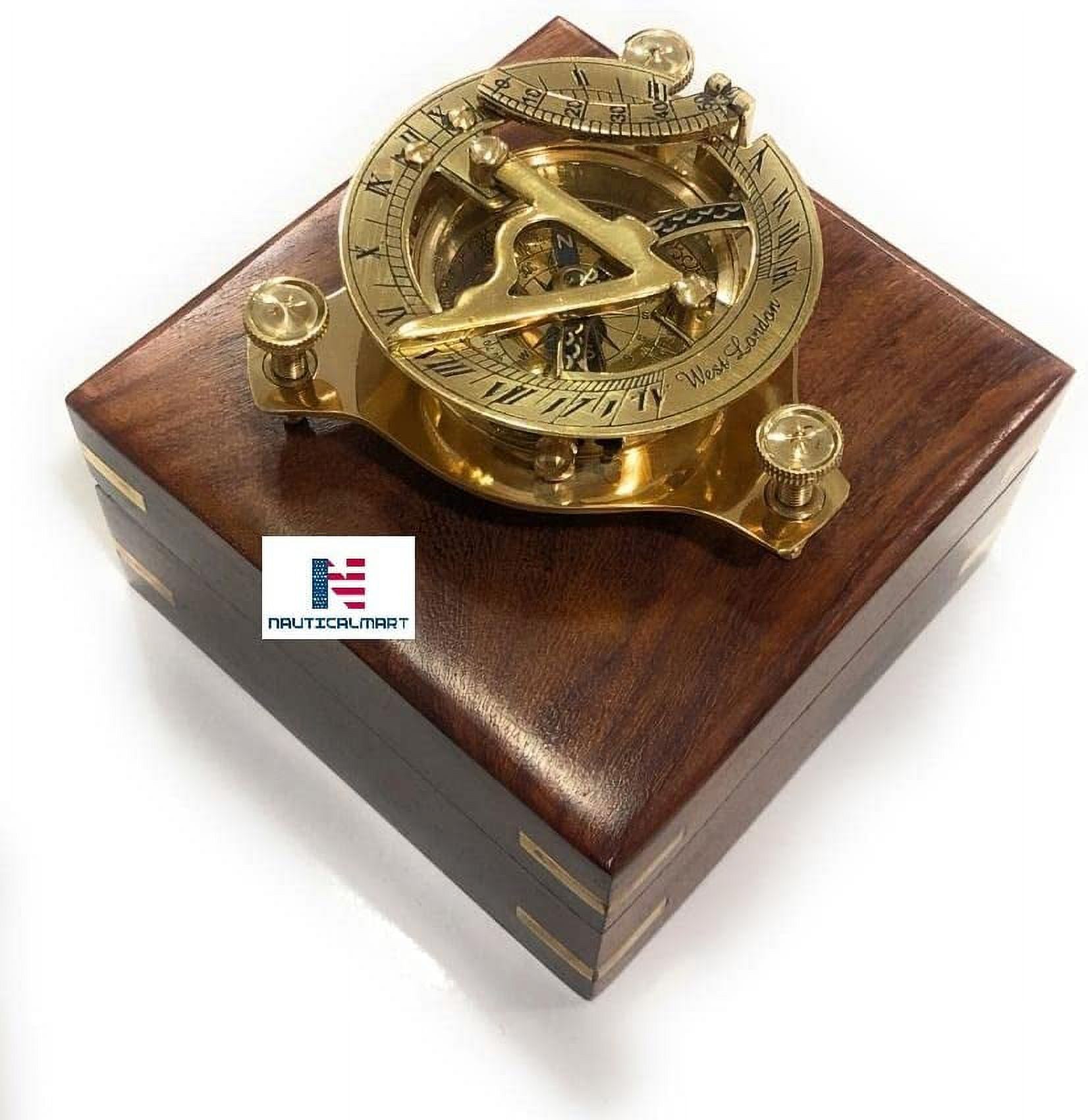 Brass Sundial Compass - Solid Brass Sun Dial Beautiful Antique Look ...