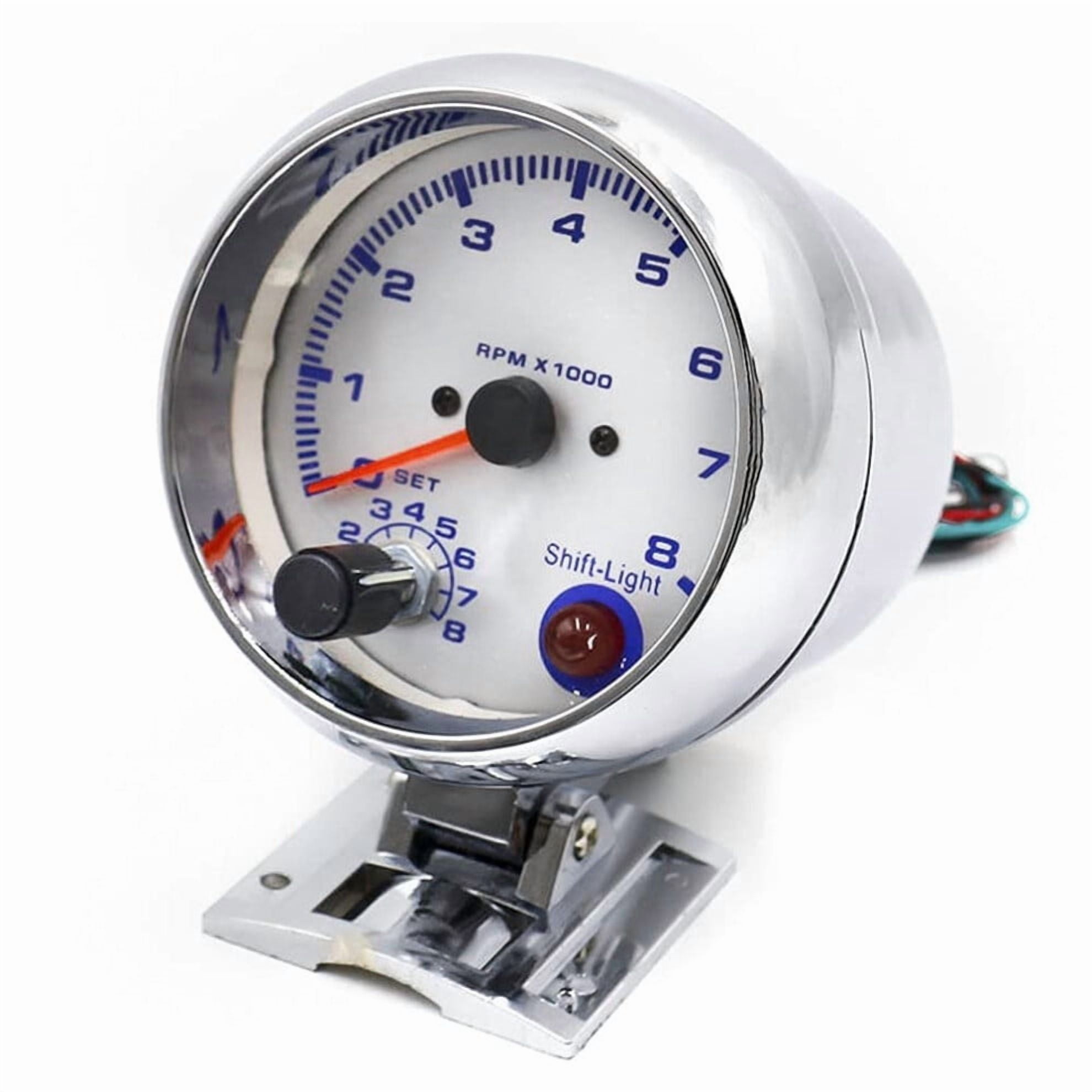 3.75'' Chorme Car Tachometer Gauge Tacho Meter Blue LED Shift Light 0 ...