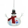 3.75" Snow Filled Glass Country Snowman Pepsi Christmas Ornament ...