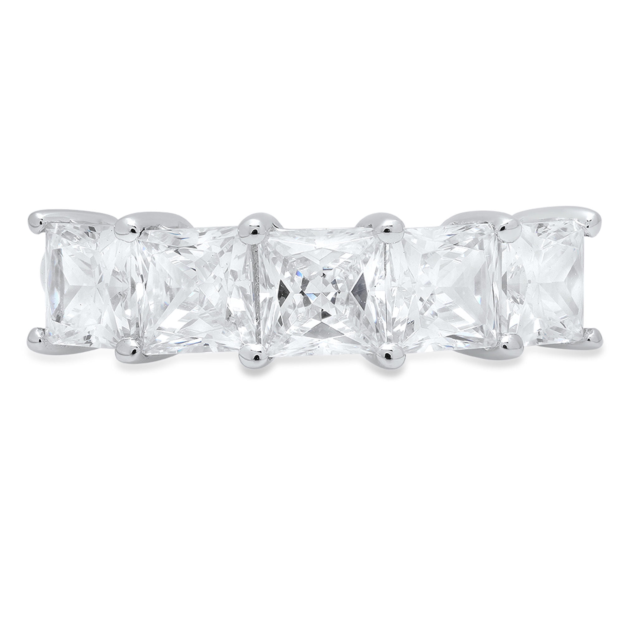 3.75 ct Princess Cut Genuine Cultured Diamond VS1-VS2 J-K Solid Real ...