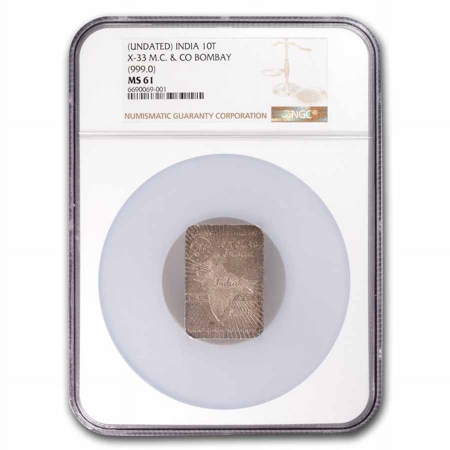 3.75 oz Silver Bar - India (10 Tolas) MS-61 NGC - Walmart.com