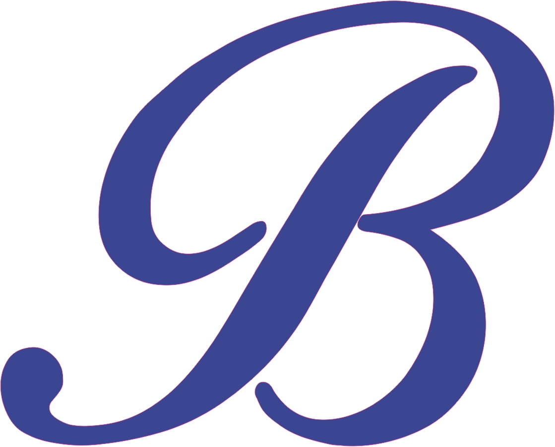 3.75in x 3in Blue Cursive B Monogram Sticker Fancy Vinyl Vehicle ...