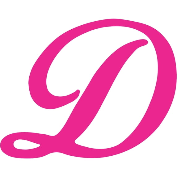 3.75in x 3in Pink Cursive D Monogram Sticker Fancy Vinyl Vehicle ...
