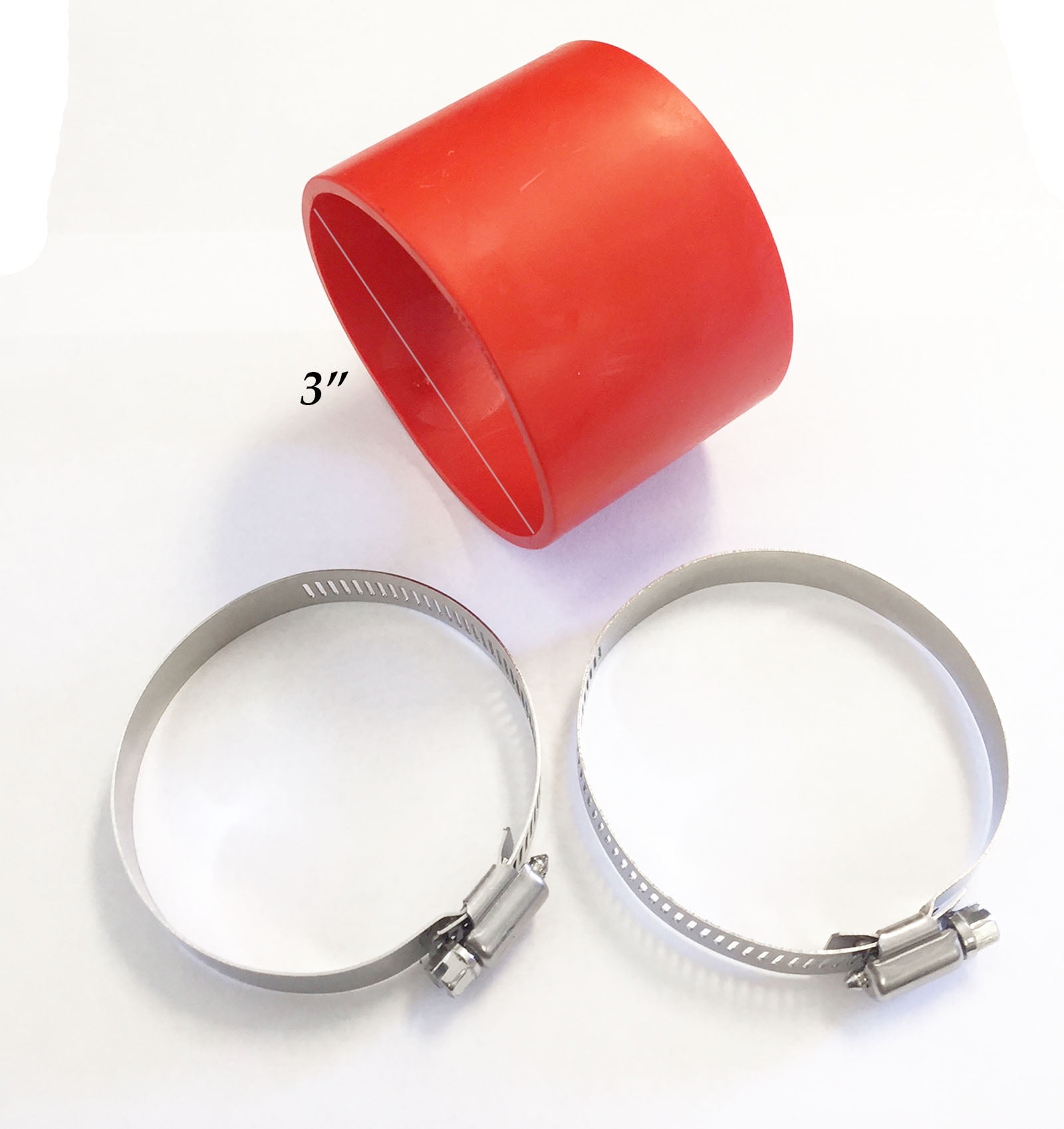 3" 76mm Air Intake Intercooler Rubber Coupler With Clamps RED - Walmart.com