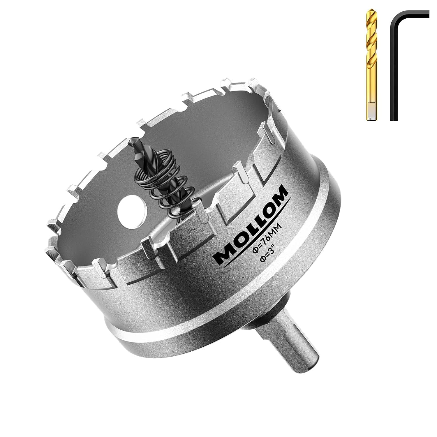 (3''|76mm) Heavy Duty Carbide Hole Saw with 2 Pilot Drill Bits, Hole ...
