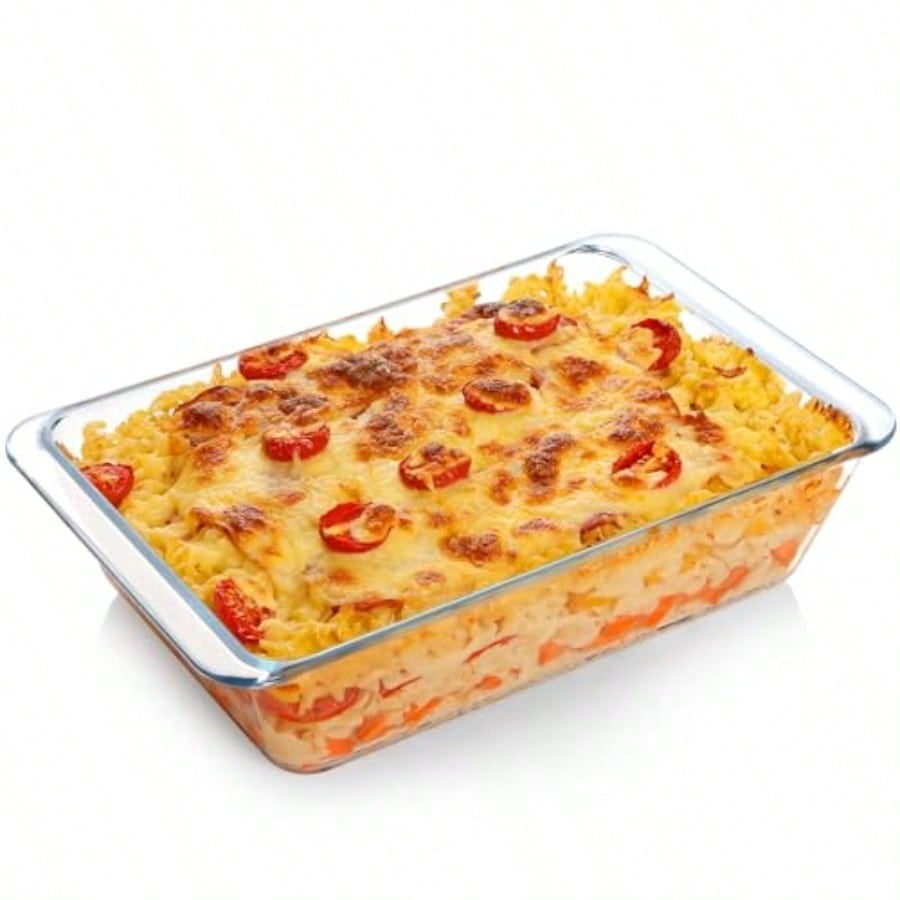 3.7QT Deep Glass Baking Dish 11.5×8inches Large Glass Baking Pan ...