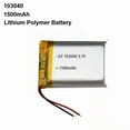 3.7V 1500mAh Li-Ion Battery 103040 Lithium Polymer Rechargeable Battery ...