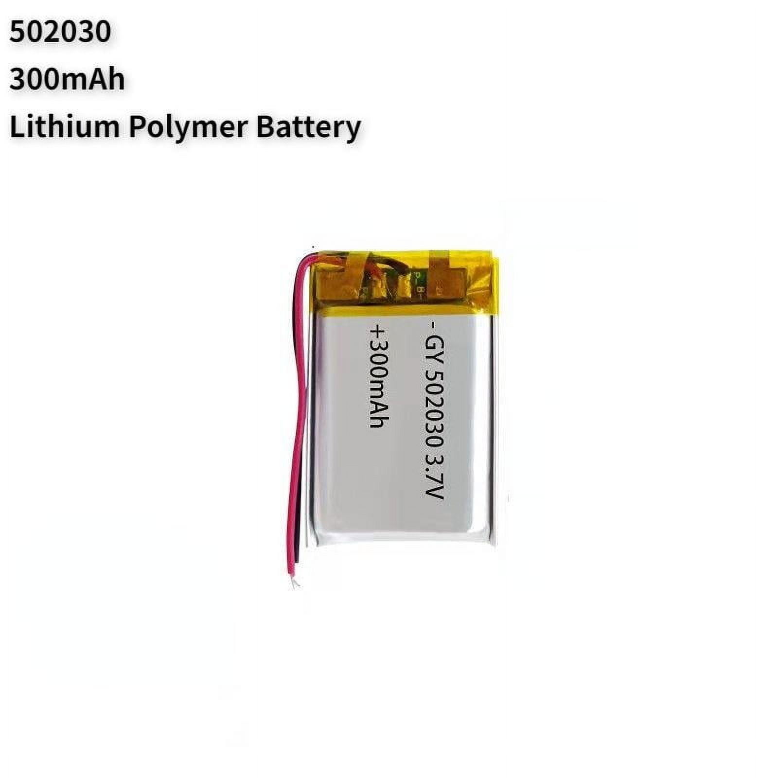 3.7V 300mAh Li-Ion Battery 502030 Lithium Polymer Rechargeable Battery ...