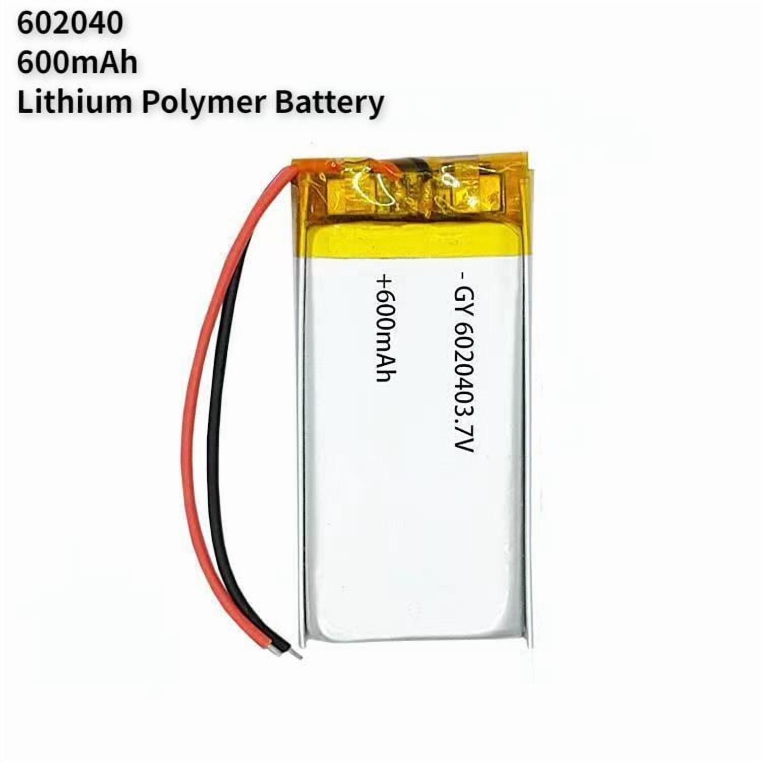 3.7V 600mAh Li-Ion Battery 602040 Lithium Polymer Rechargeable Battery ...