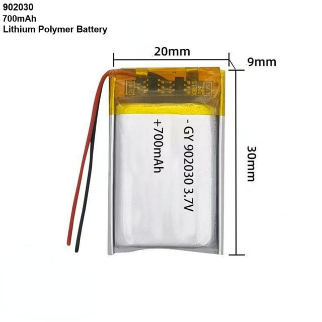 3.7V 700mAh Li-Ion Battery 902030 Lithium Polymer Rechargeable Battery ...