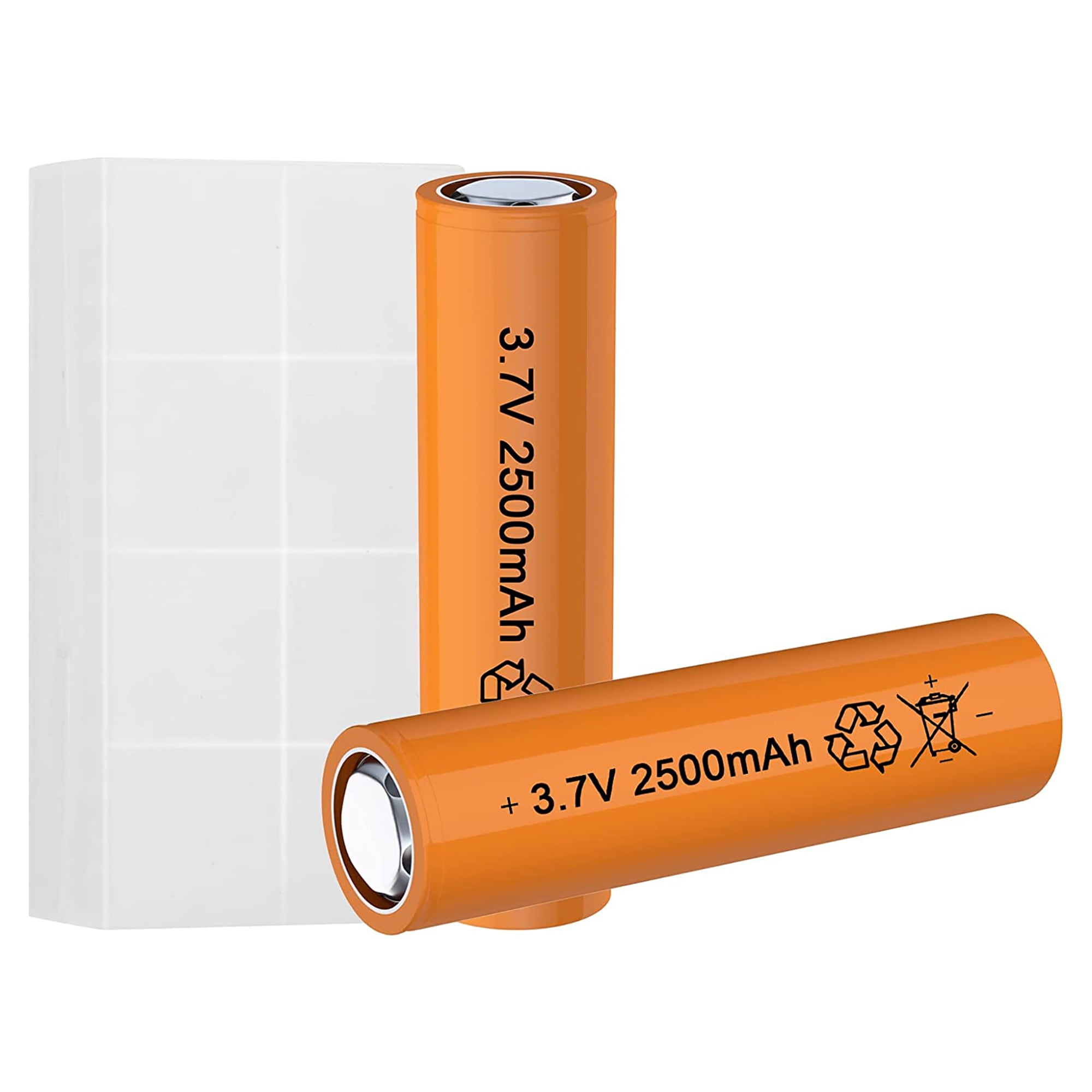 3.7V Flat Top Rechargeable Batteries 2500mAh for Headlamp, LED ...