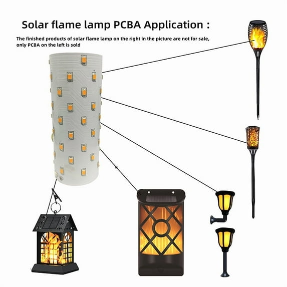 3.7V Solar Flame LED Lamp PCBA Simulated Solar Torch Lamp Torch Lamp ...