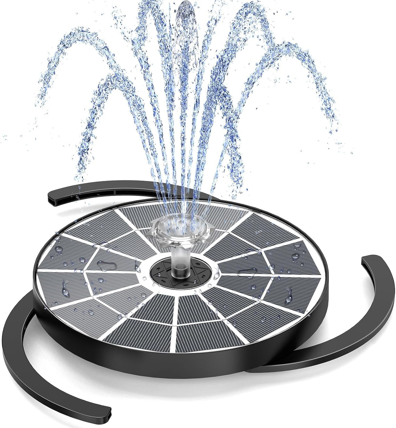 3.7W Solar Water Fountain with Integrated Bracket & Storage, Solar ...