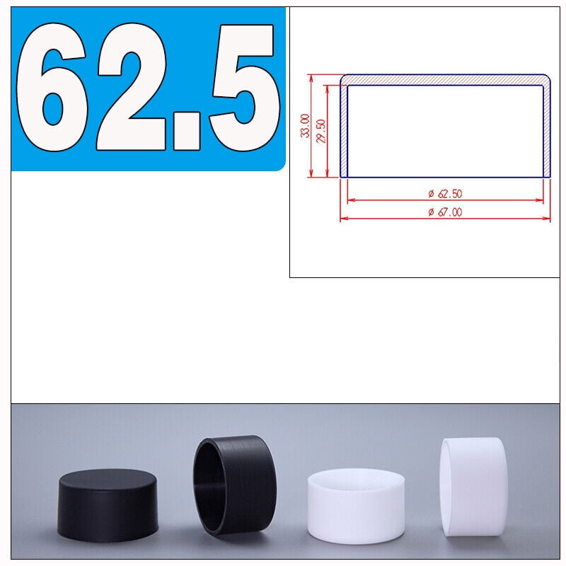 3.7mm-78.5mm Black Silicone Rubber Hose End Blanking Cover Round Caps ...
