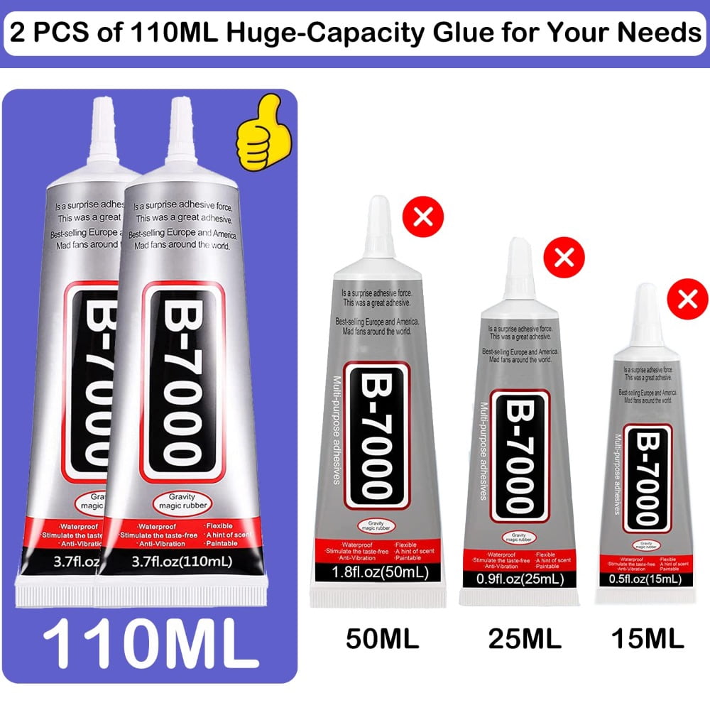 3.7oz B7000 Rhinestone Clear Glue for Jewelry Making, 110 ml ...